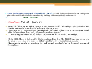 Haematological tests (Common Blood Tests) and significance | PPTX