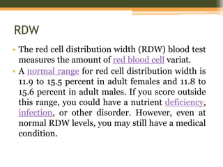 Haematological tests (Common Blood Tests) and significance | PPTX