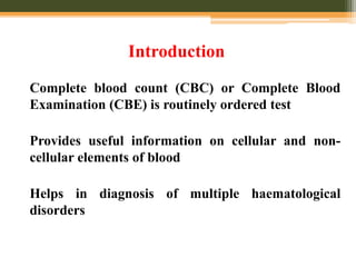 Haematological tests (Common Blood Tests) and significance | PPTX