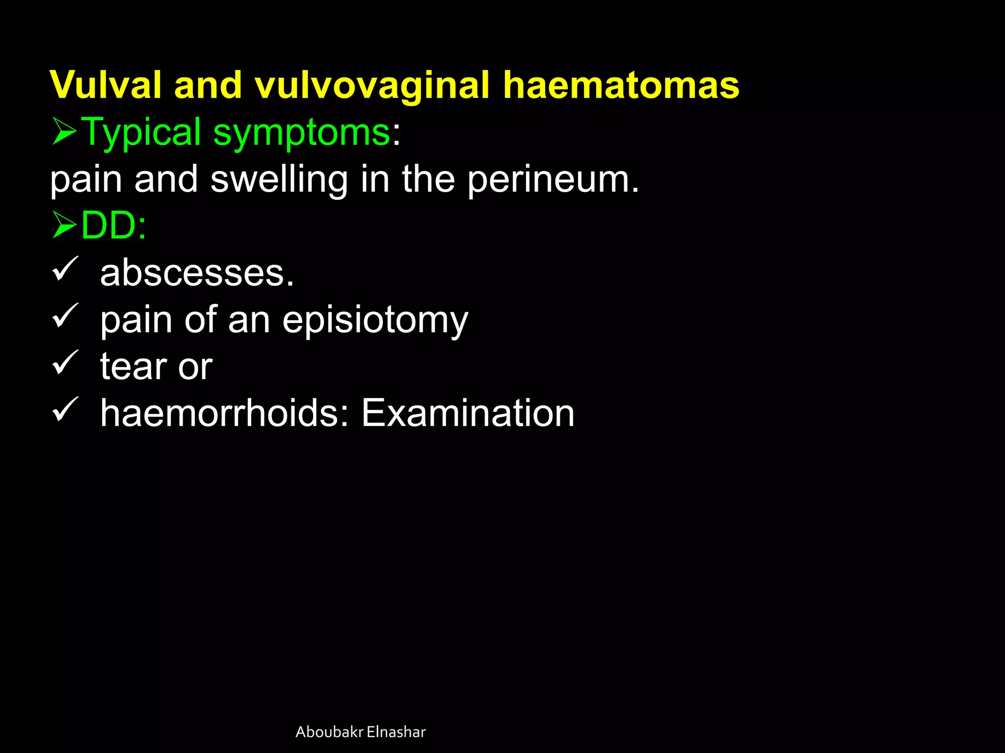 Puerperal genital haematomas | PDF
