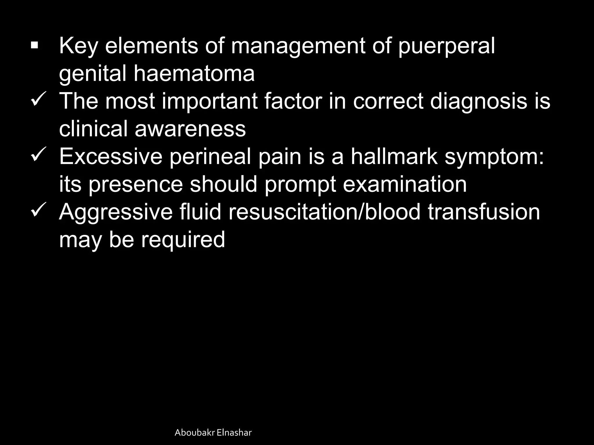Puerperal genital haematomas | PDF