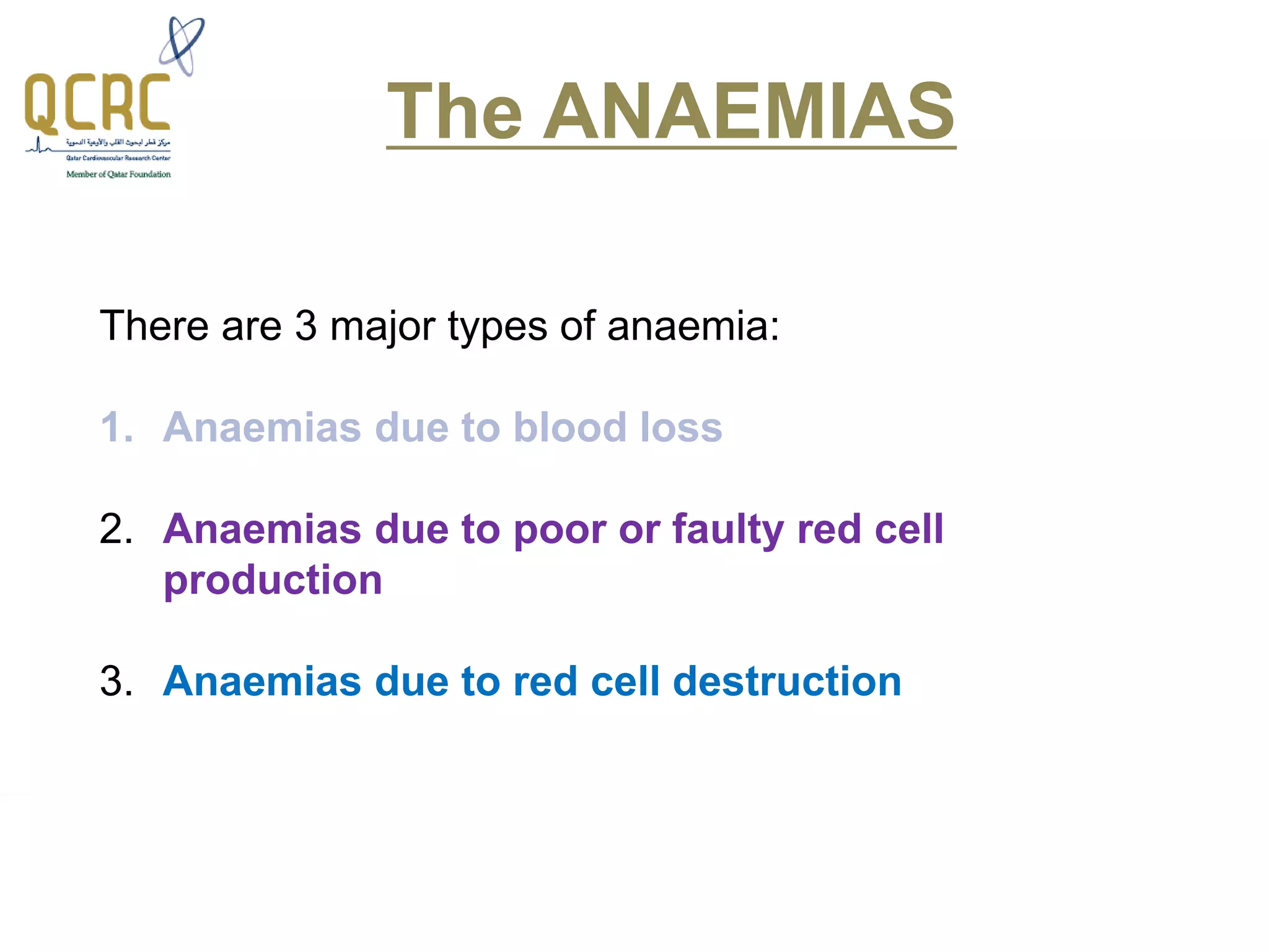 Haematopathology: Introducing the various types of anaemias and red ...