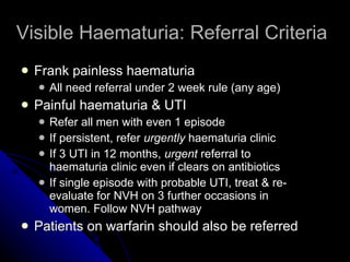 Haematuria in Primary Care | PPT | Blood Disorders | Diseases and ...
