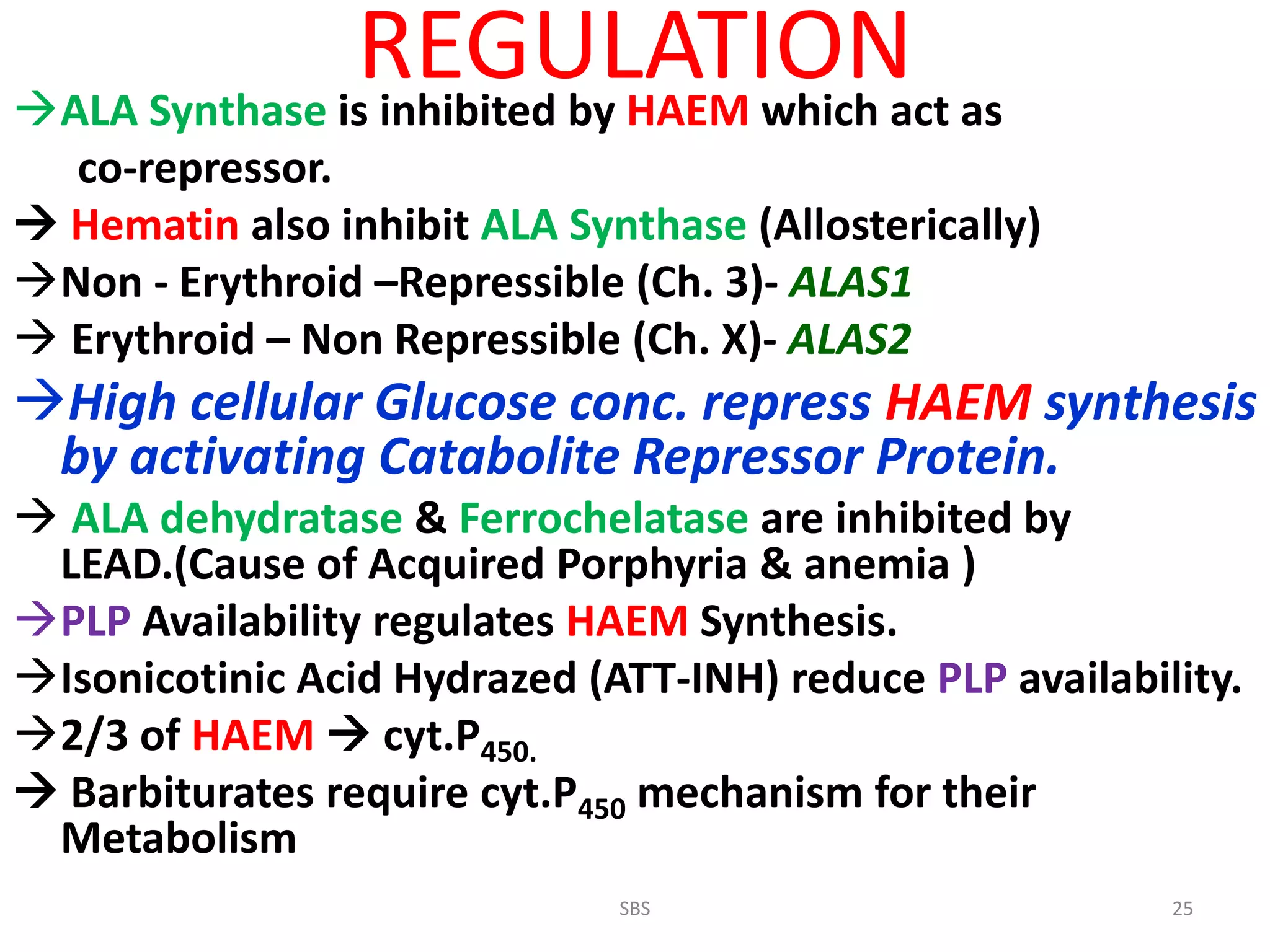 Haem metabolism SBS 2018 | PPTX | Blood Disorders | Diseases and Conditions