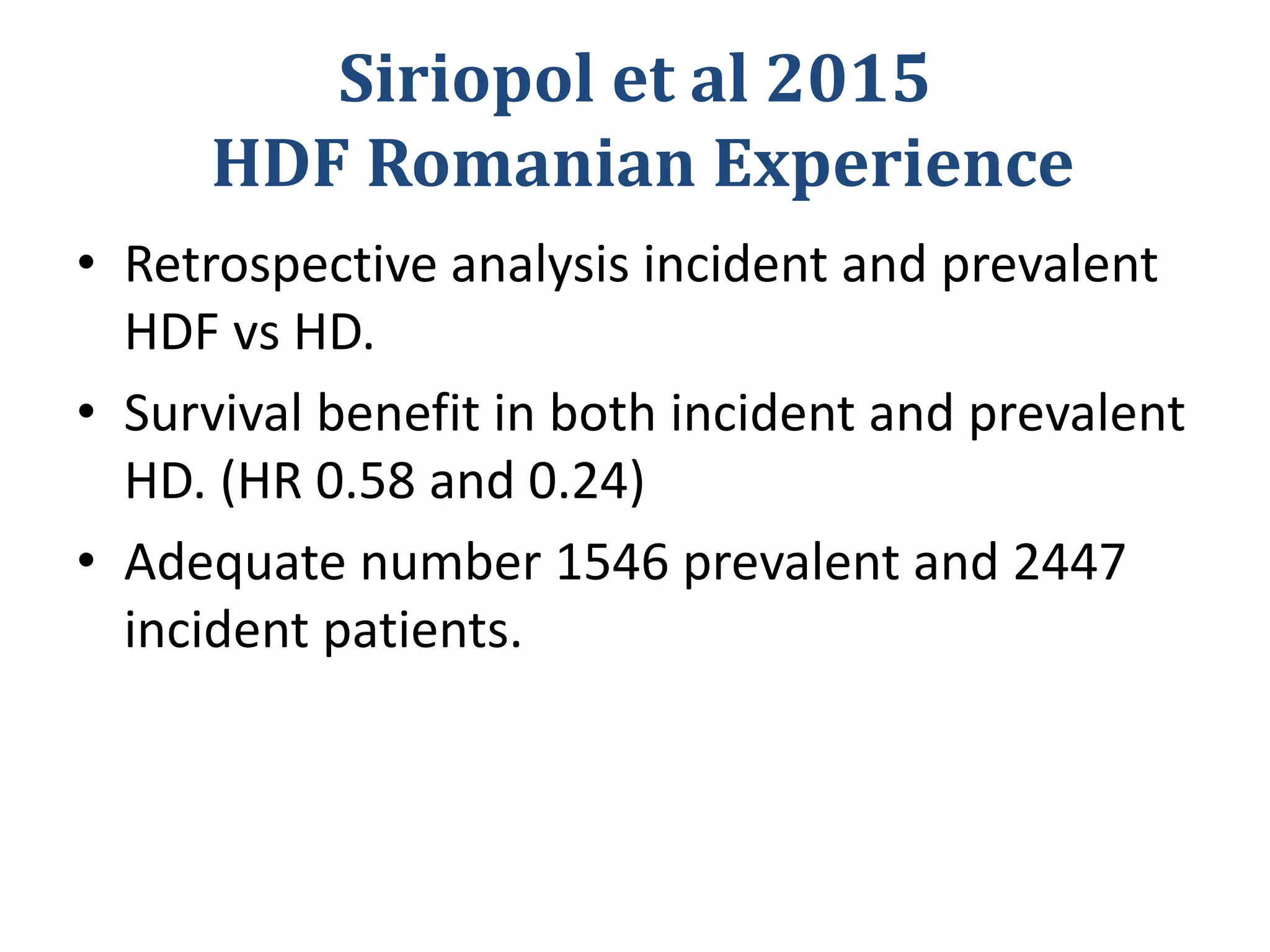 Haemodialysis or Haemodifiltration? - Prof. Mohsen El Kosi | PPTX