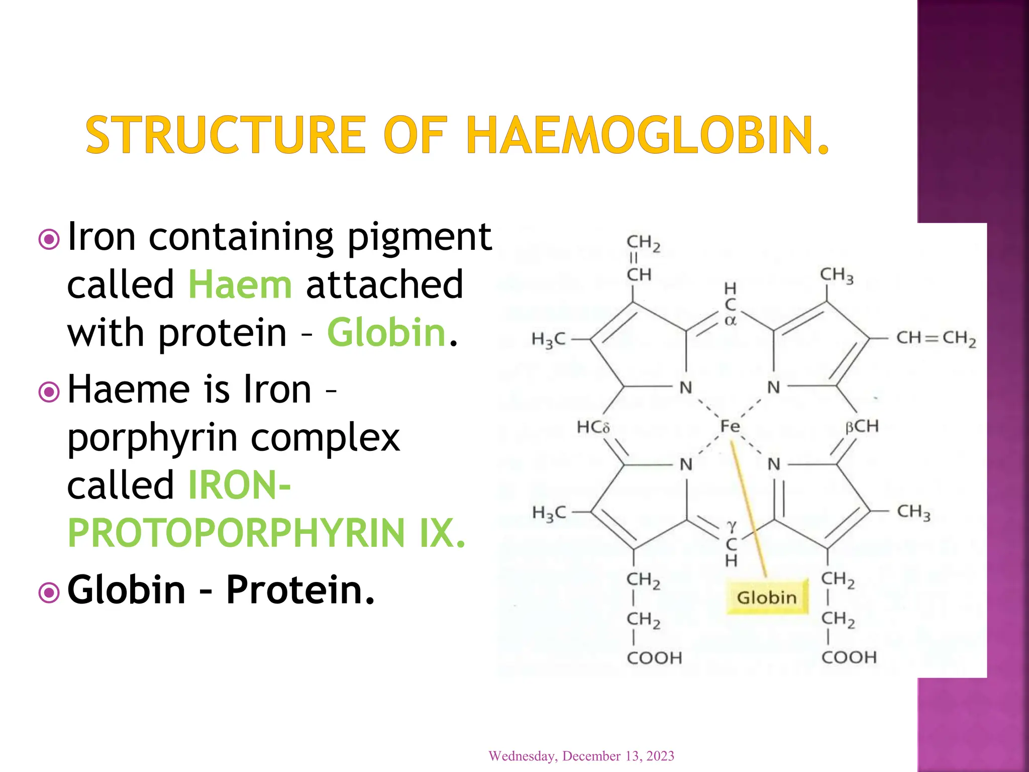 hemoglobin and its functions,forms,structure | PPT
