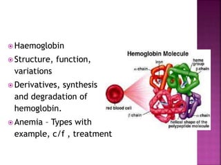 hemoglobin and its functions,forms,structure | PPT