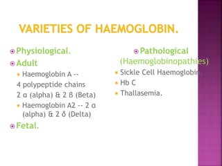 hemoglobin and its functions,forms,structure | PPT