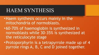 haemogloibinopathies structure, synthesis and metabolism | PPTX