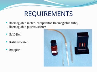 HAEMOGLOBIN ESTIMATION-laboratory practices | PPTX