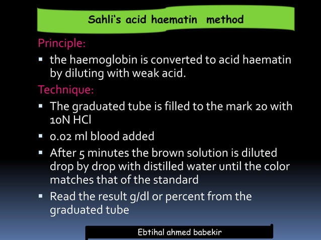 Haemoglobin estimation methods | PPTX