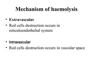 Haemolytic anaemia ---------Anemia types | PPTX
