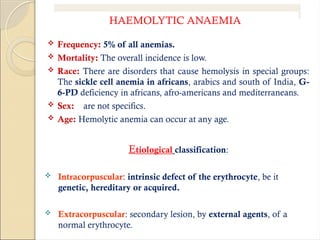 Haemolytic anemia , hematologia resumida .pptx | Blood Disorders ...
