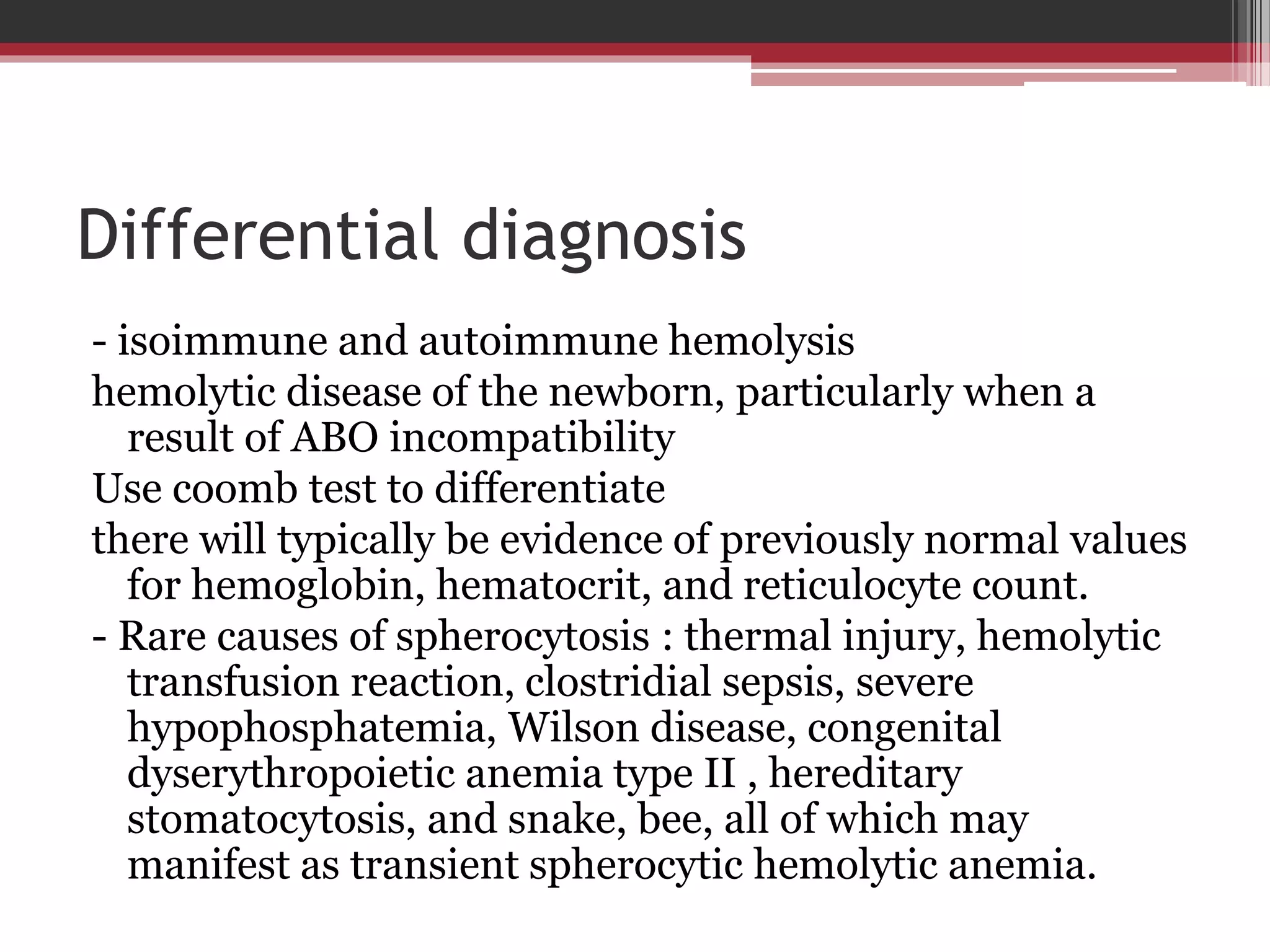 Haemolytic anemias due to cell membrane defects | PPT