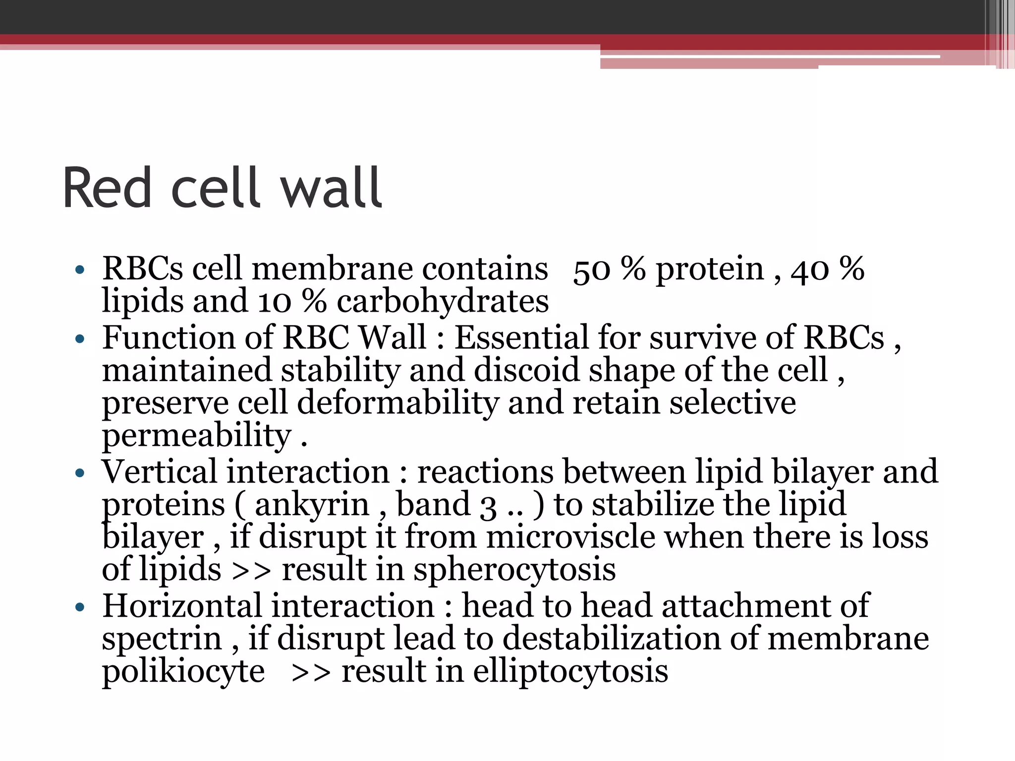 Haemolytic anemias due to cell membrane defects | PPT