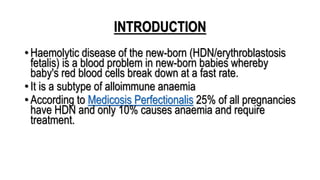 Haemolytic disease of the new born | PPTX