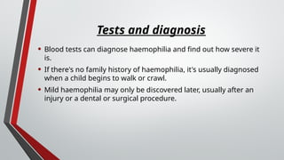 HAEMOPHILIA is a rare condition that affects the blood's ability to ...