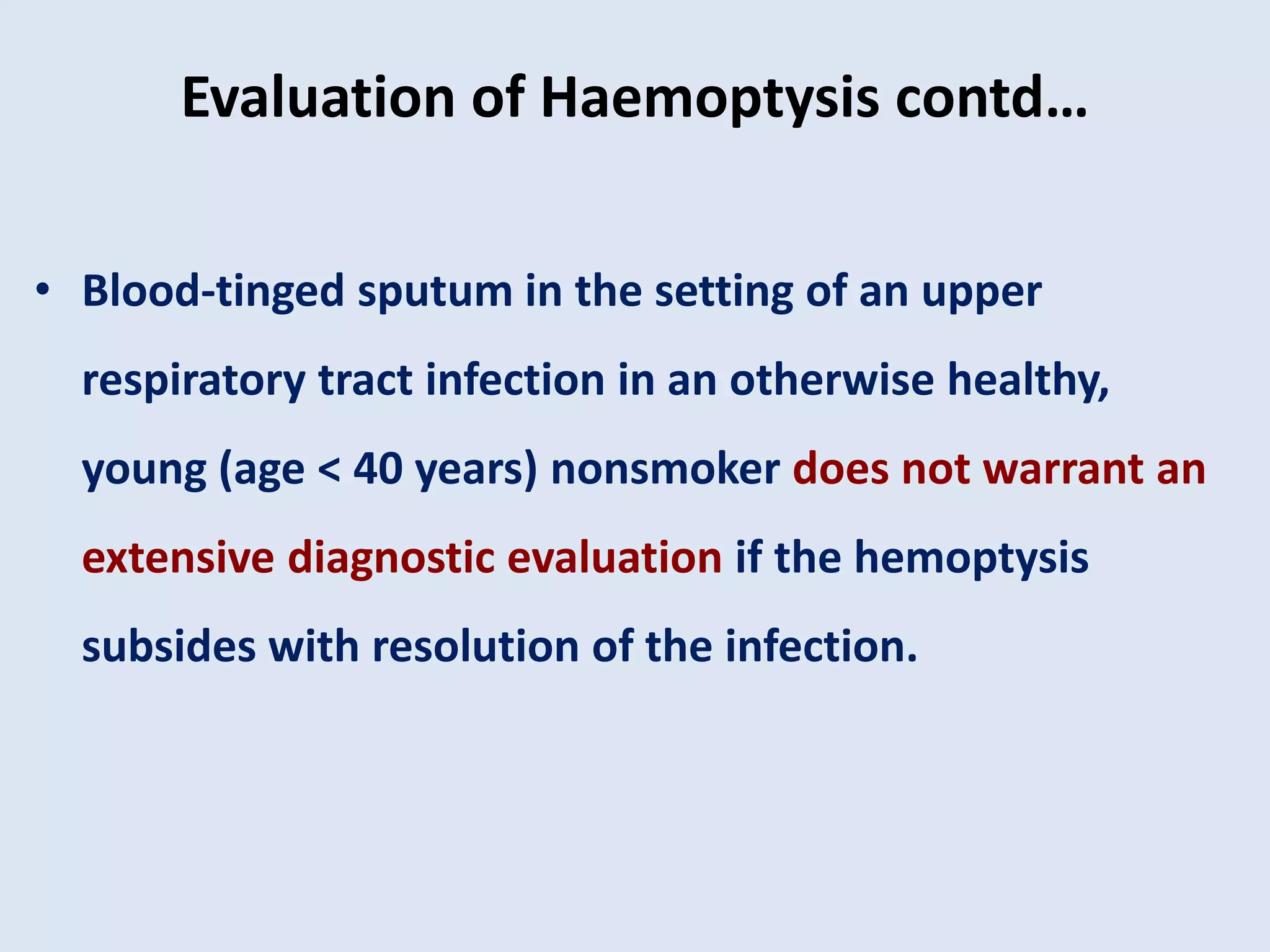 Approach to a patient with Haemoptysis | PPT