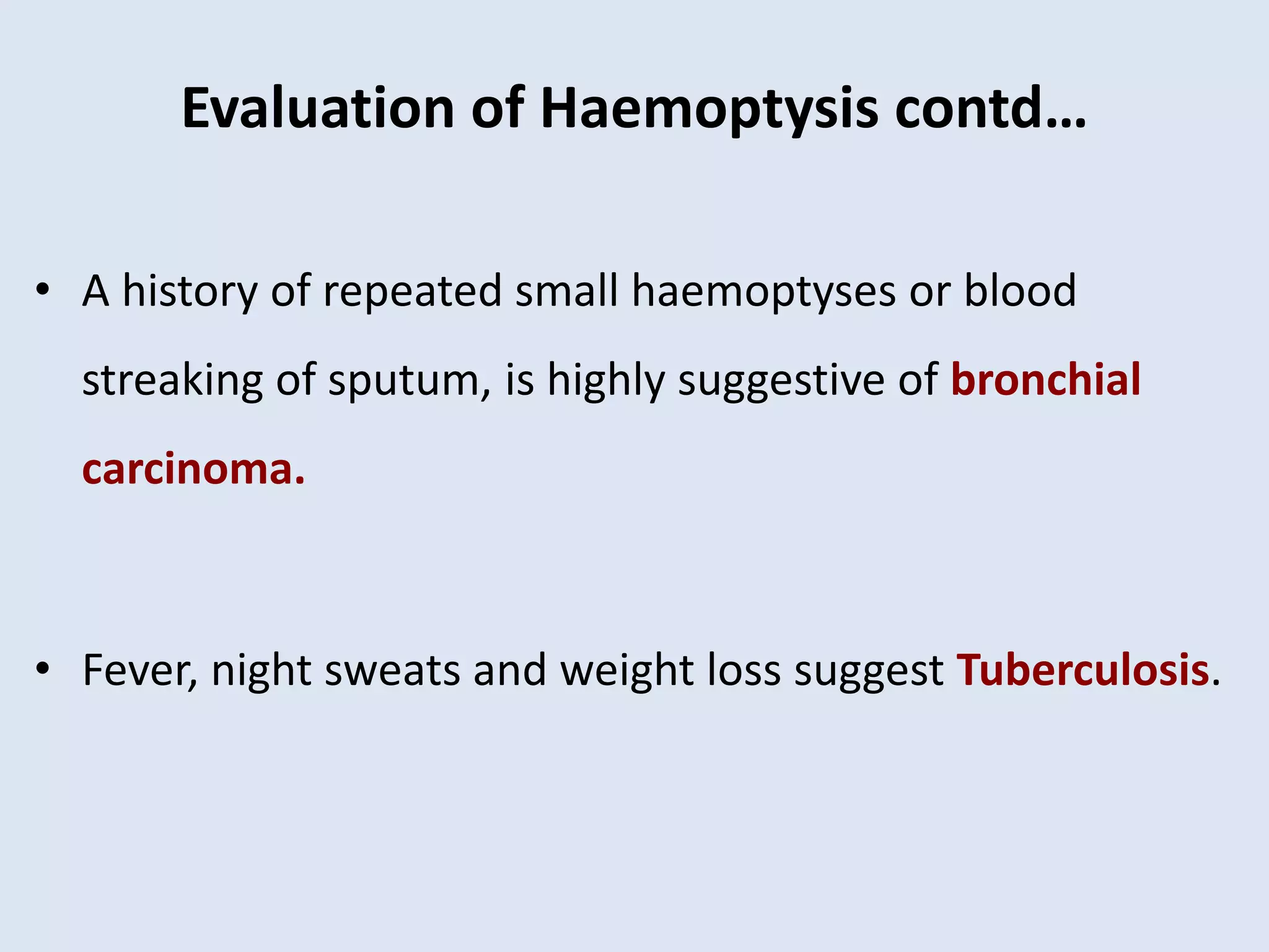Approach to a patient with Haemoptysis | PPT