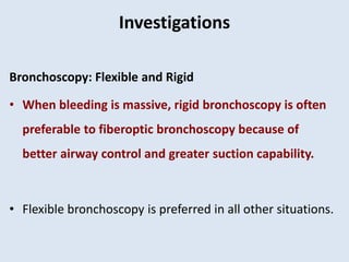Approach to a patient with Haemoptysis | PPT