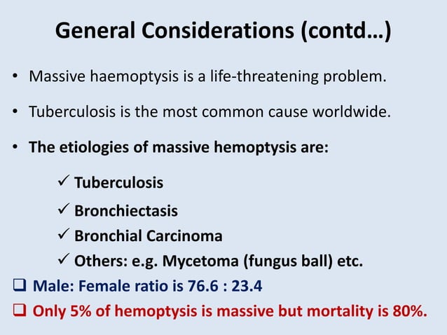 Approach to a patient with Haemoptysis | PPT