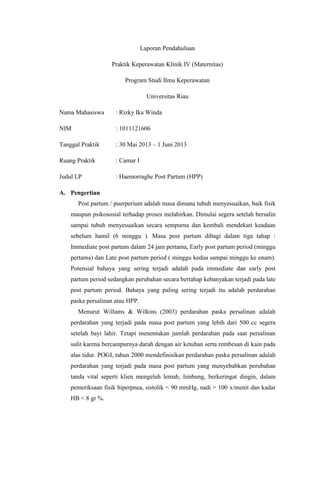 Haemorraghe post partum | PDF