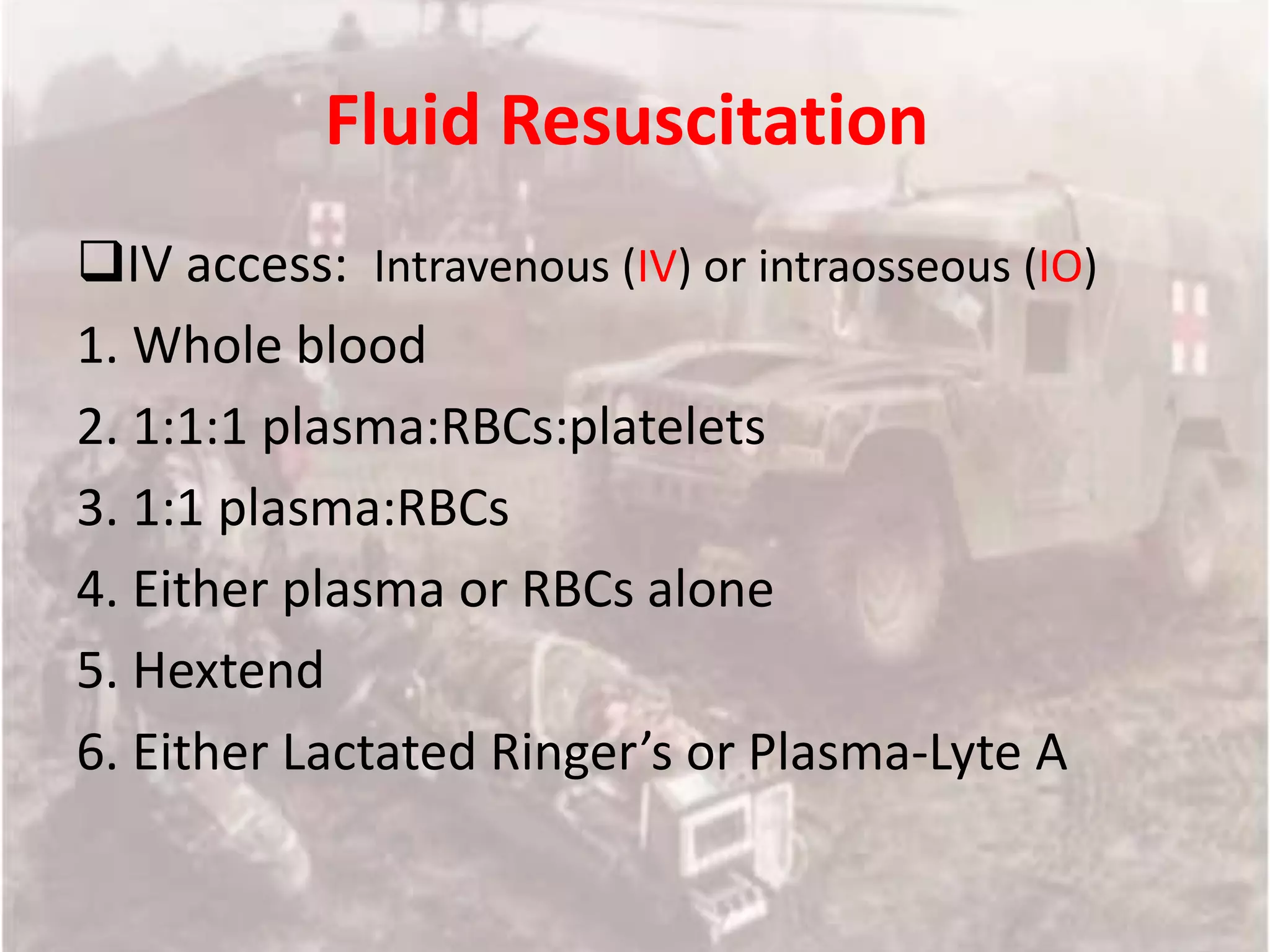 Haemorrhage control in combat | PPTX