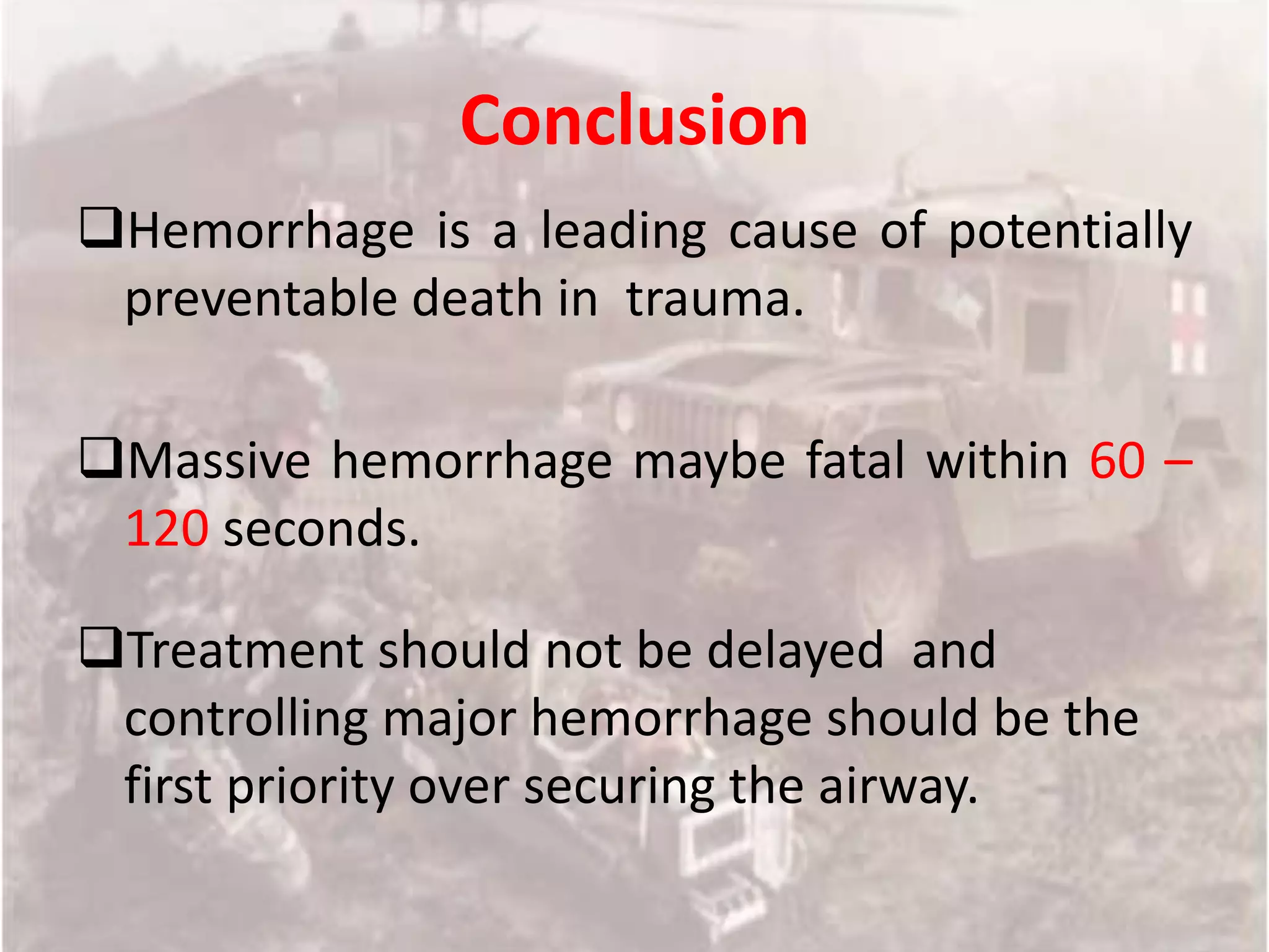 Haemorrhage control in combat | PPTX