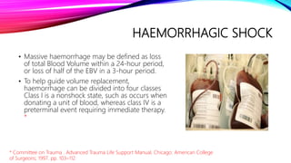 Haemorrhagic shock | PPTX