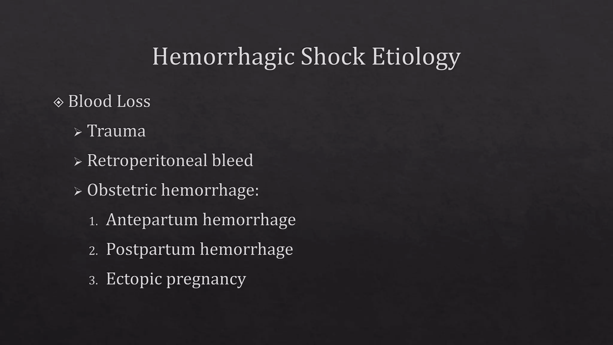 Haemorrhagic Shock In Pregnancy | PPTX
