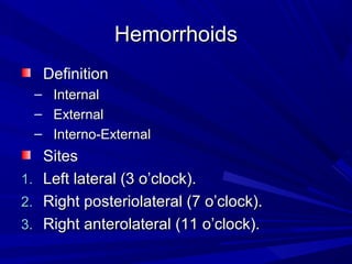 Haemorrhoids and perianal diseases | PPT