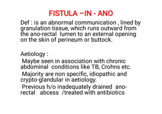 Haemorroids,fissure,fistula in ano | PDF