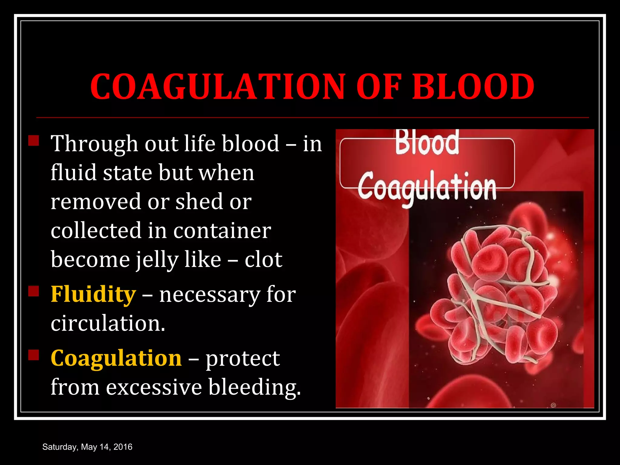 HAEMOSTASIS COAGULATION OF BLOOD | PPT