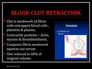 HAEMOSTASIS COAGULATION OF BLOOD | PPT