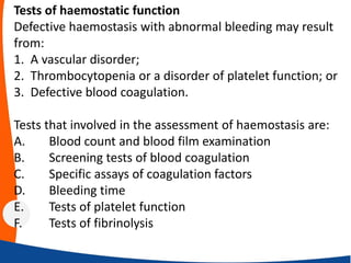 Haemostasis introduction | PPTX