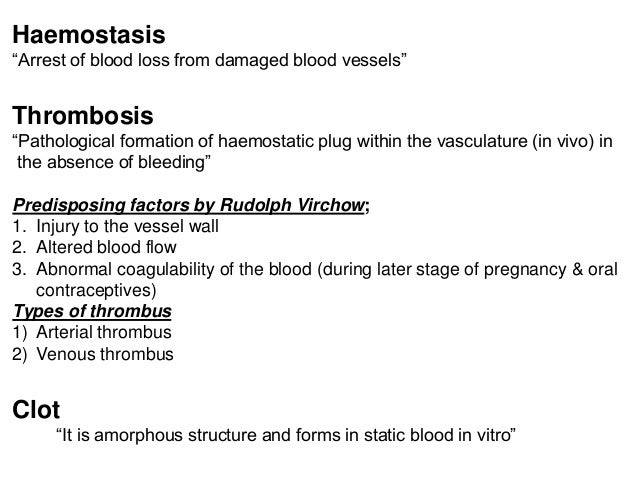 Haemostasis And Thrombosis Ppt