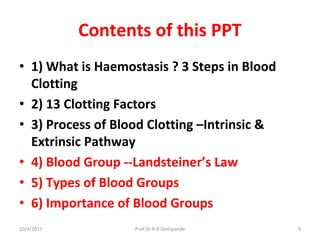 Haemostasis & blood groups | PDF | Blood Disorders | Diseases and Conditions