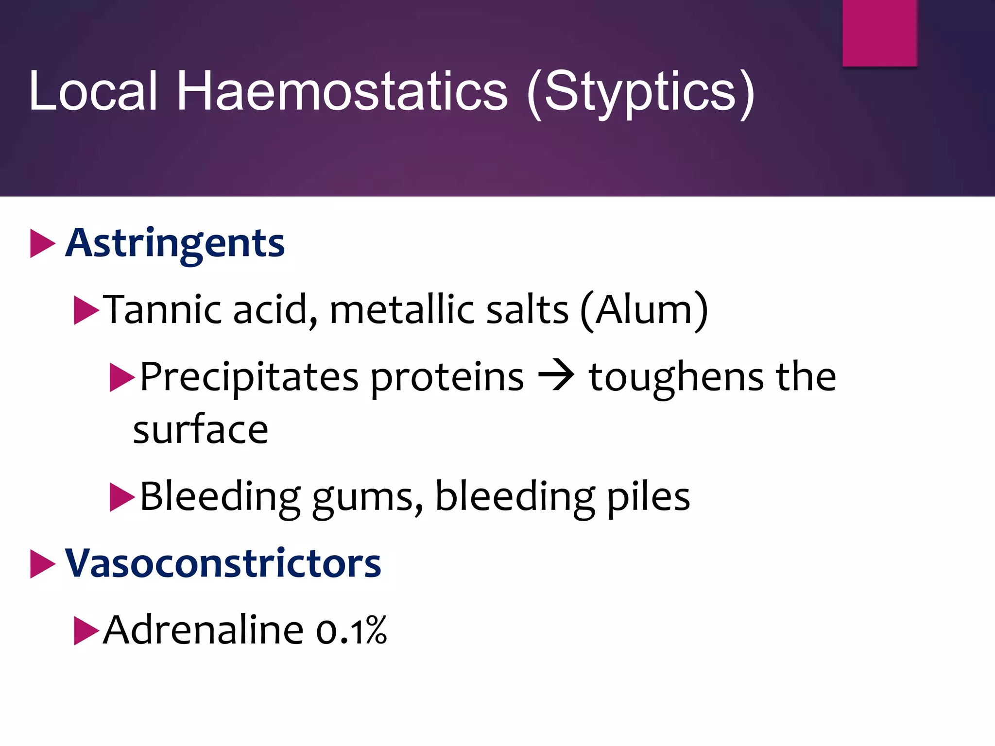Haemostatic agents | PPTX