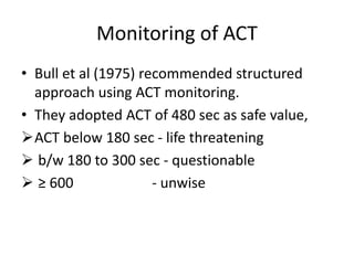 Haemostatic monitoring during cardio bypass | PPT