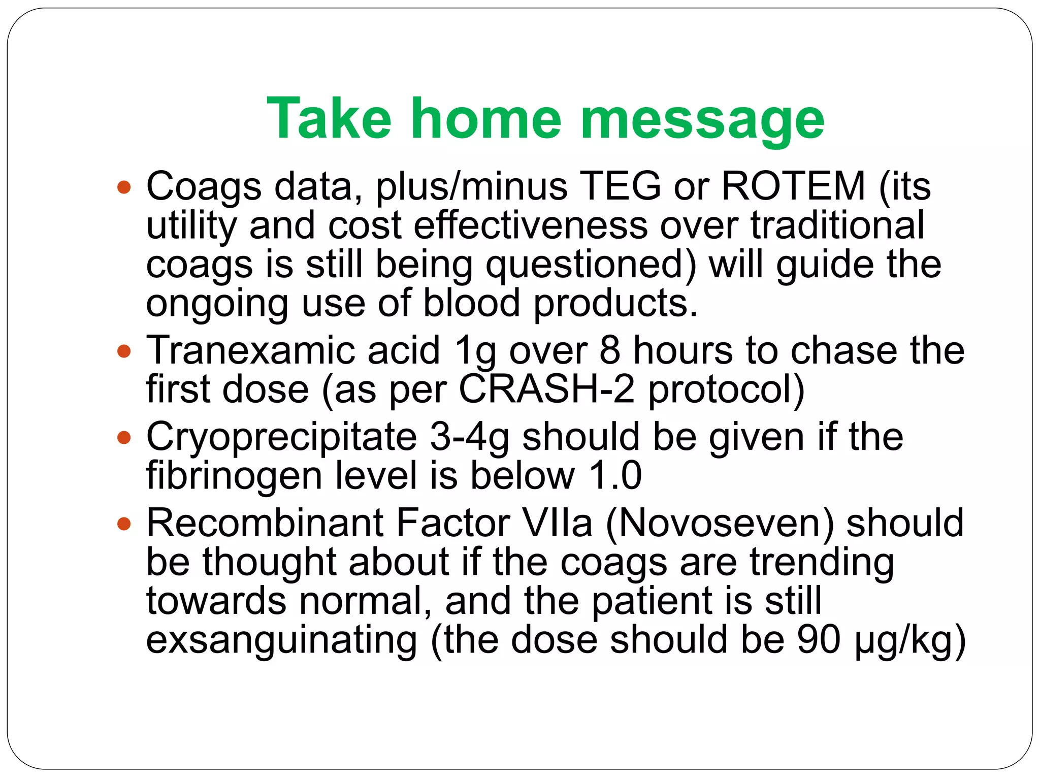 Haemostatic resuscitation | PPT