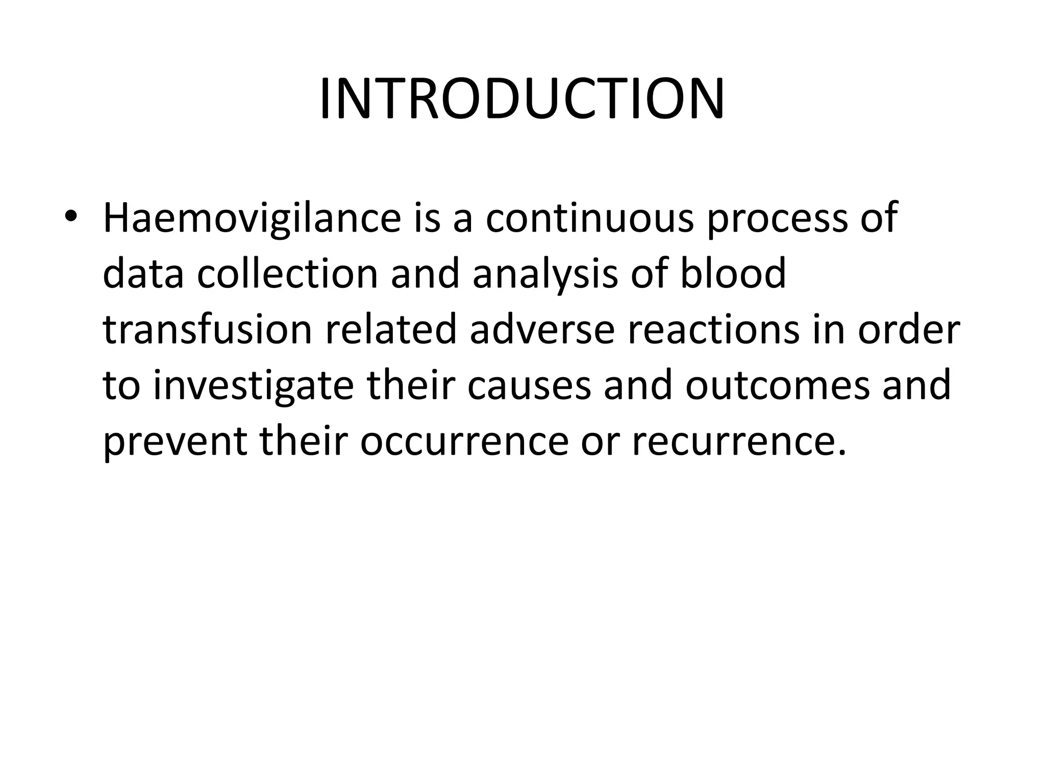 Haemovigilance | PPTX