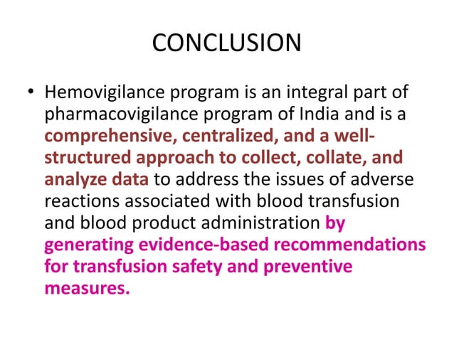 Haemovigilance | PPTX
