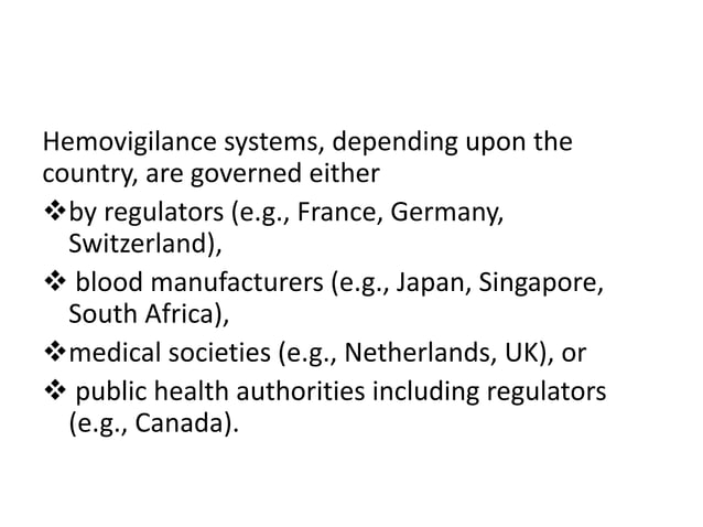 Haemovigilance | PPTX