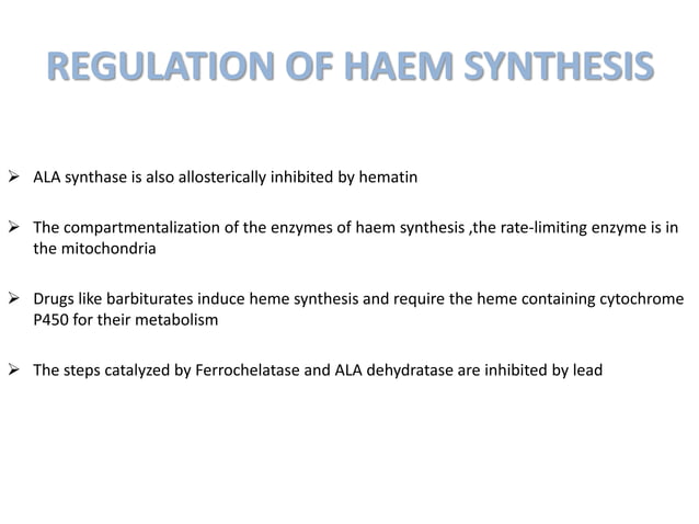 Haem synthesis and porphyria | PPTX | Blood Disorders | Diseases and ...
