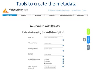 Dataset description using the W3C HCLS standard | PPTX | Databases | Computer Software and ...