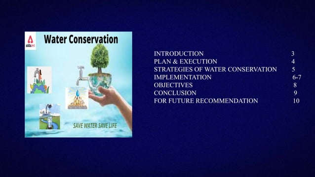 NSS_Report water conservations tools and techniques | PPTX