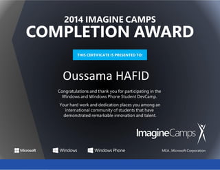 ImagineCamps certification | PPT