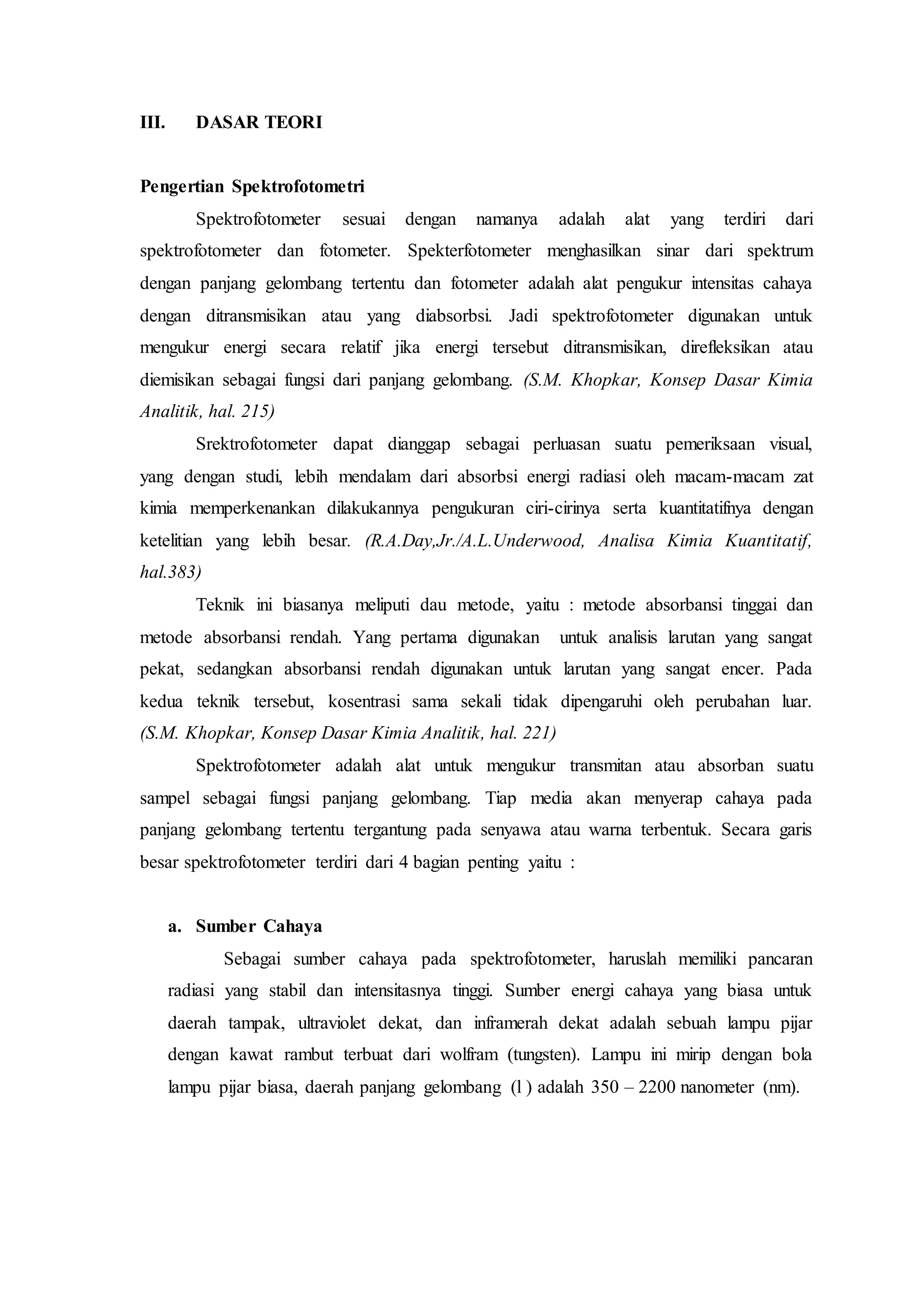 spektrofotometri uv-vis | DOCX