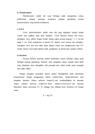 spektrofotometri uv-vis | DOCX