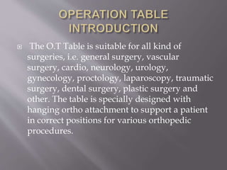 Operation theater table.pptx| OPERATION THETER TABLE | PPTX